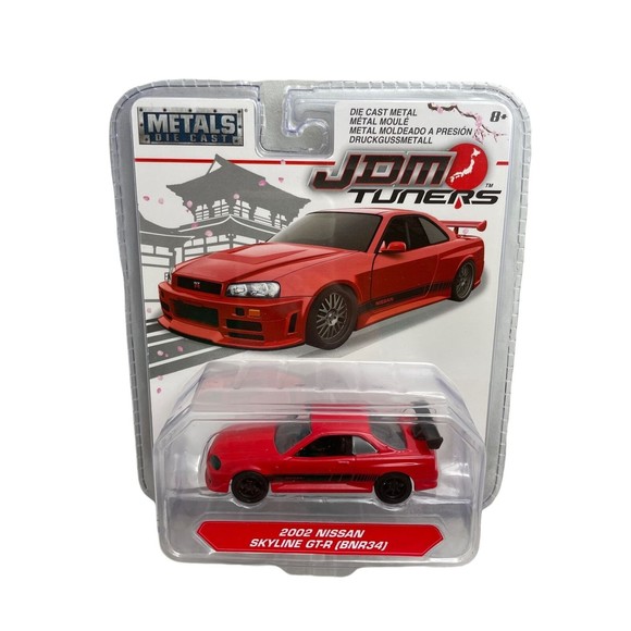 Toys | Jdm Tuners 202 Nissan Skyline Gtr Bnr34 Car Red Die Cast Metal ...
